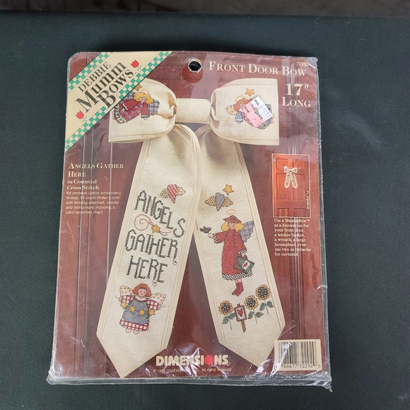 Dimensions | Art | Dimensions Debbie Mumm Front Door Bow 7 Long Angels ...